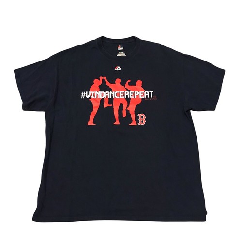 Majestic Men's T-Shirt XL Dark Blue Crew Cotton Win Dance Repeat ...