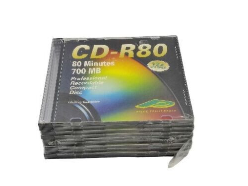CD-R80 Prime Peripherals Set Of 10 Blank Media 80 minutes 700 MB Sealed ...