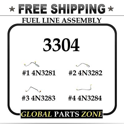Caterpillar 3304 Fuel Line Kit #1-4 Set 4N3281 4N3282 4N3283 4N3284 WE ...