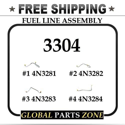 Caterpillar 3304 Fuel Line Kit #1-4 Set 4N3281 4N3282 4N3283 4N3284 WE ...