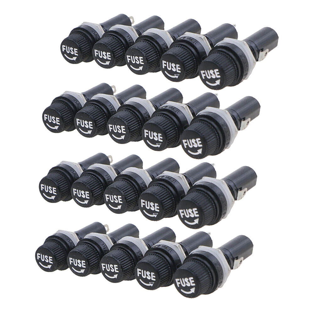 5x20mm Glass Tube Fuse Kit Fuse Holder Panel Mounted Screw Cap Screw ...