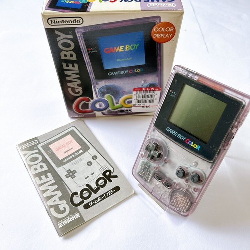 Nintendo Game Boy Color Clear Purple Console w/ Box Tested No Battery ...