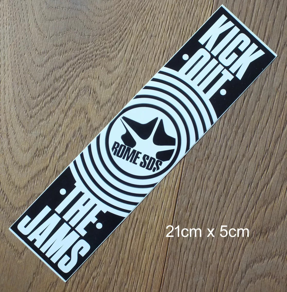 ROME SDS SNOWBOARD DESIGN SYNDICATE KICK OUT THE JAMS 7.5" B&W STICKER ...
