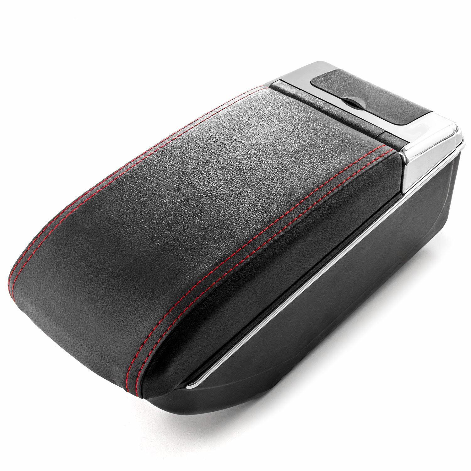 NEW Black Leather Red Stitches Armrest Center Console for 2010-2017 ...