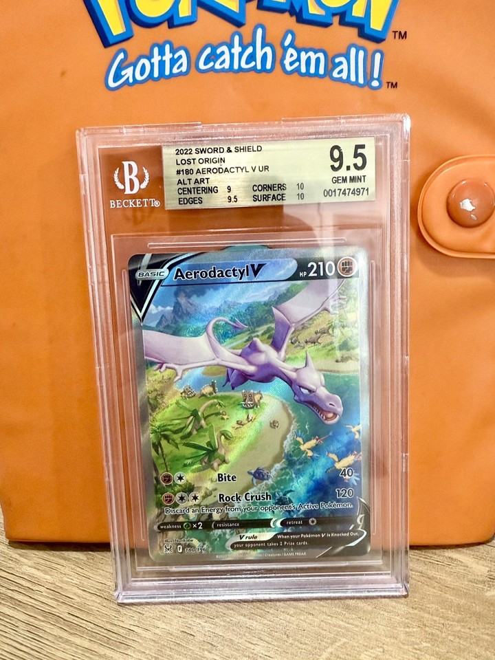 Aerodactyl V 180/196 2022 Pokemon Lost Origin Alt Art BGS 9.5 GEM MINT ...