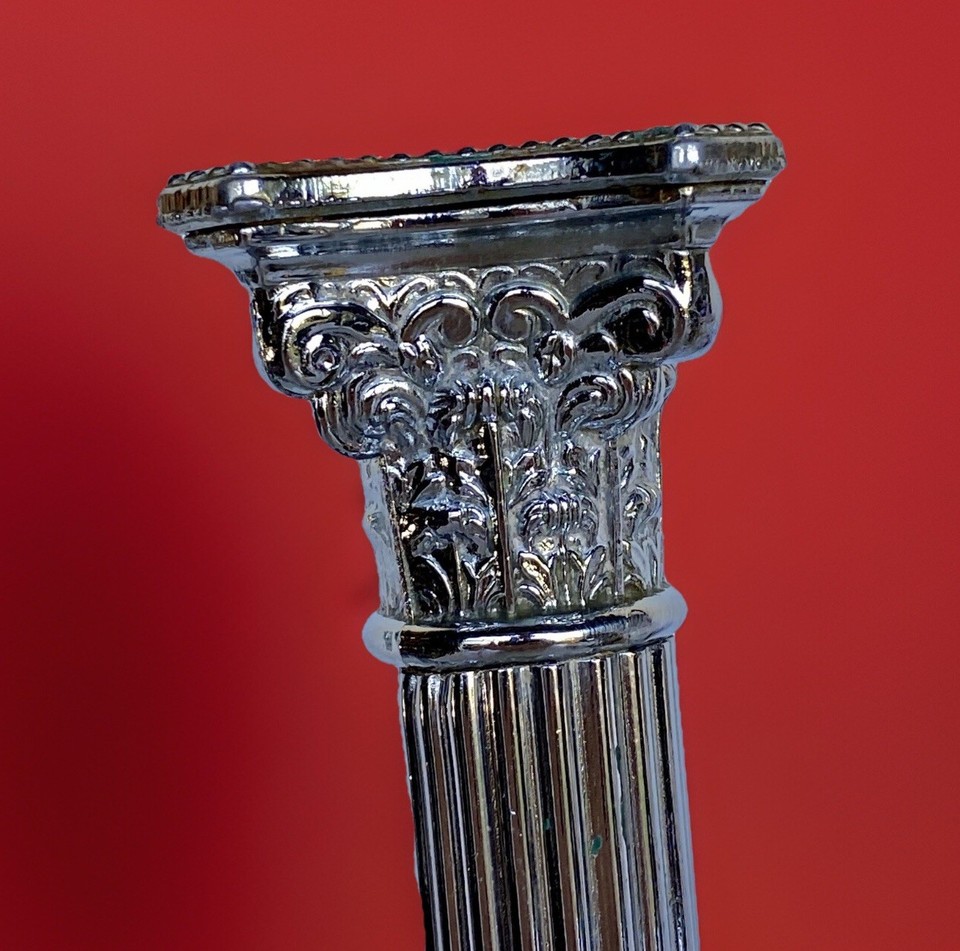 Pair of Silver Vintage Corinthian Column Candle Sticks, 11" Tall | eBay