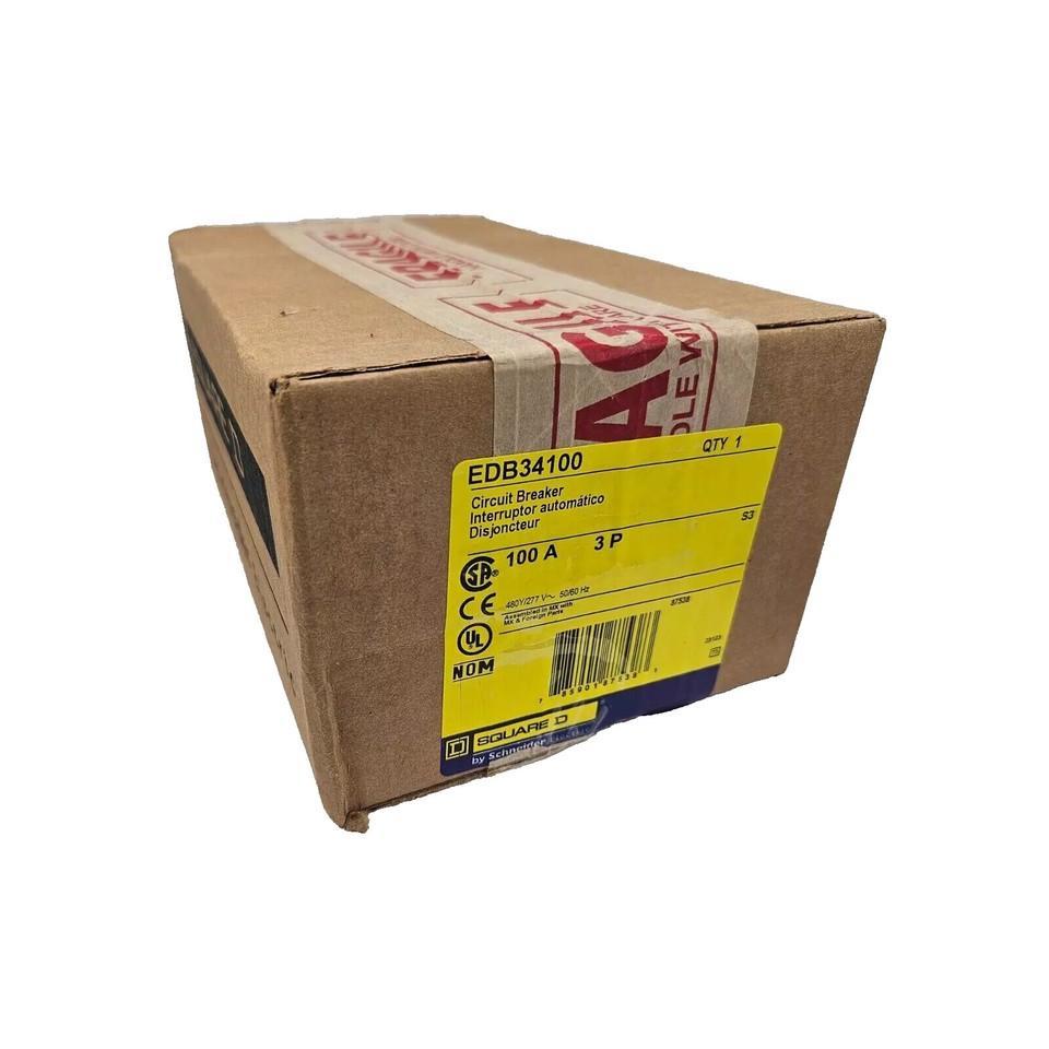 NIB - Square D - EDB34100 - Mini Circuit Breaker, 100A, 3 Pole, 480Y ...