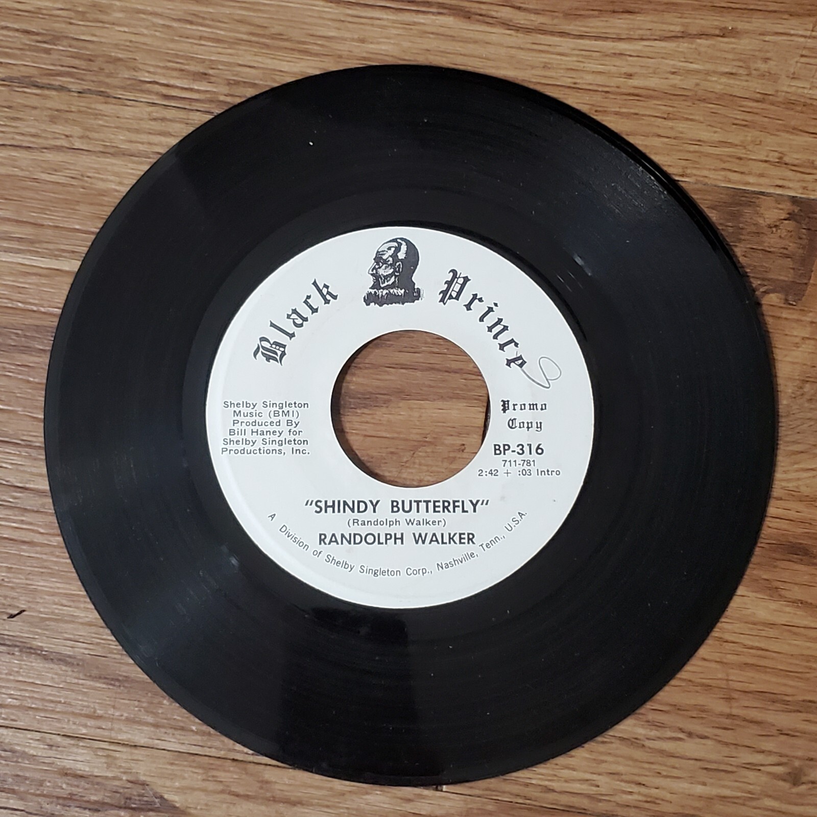 Randolph Walker – Shindy Butterfly 1968 Black Prince BP-316 Promo Copy ...