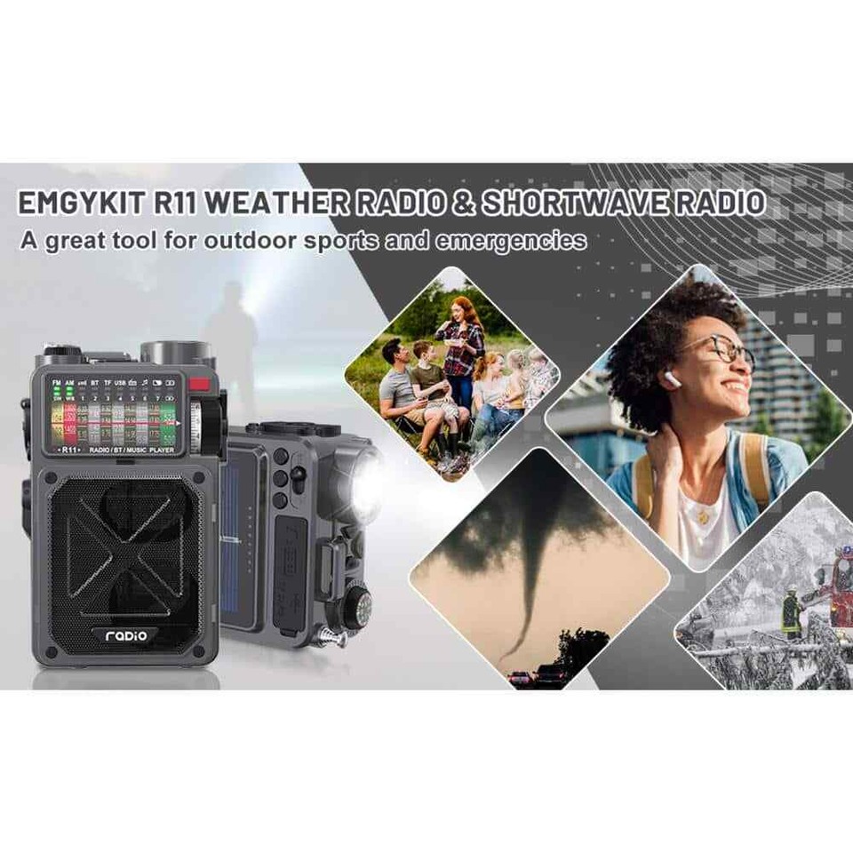 Shortwave Radio w/4000mAh Rechargeable Battery,AM/FM/WB/SW Shortwave ...