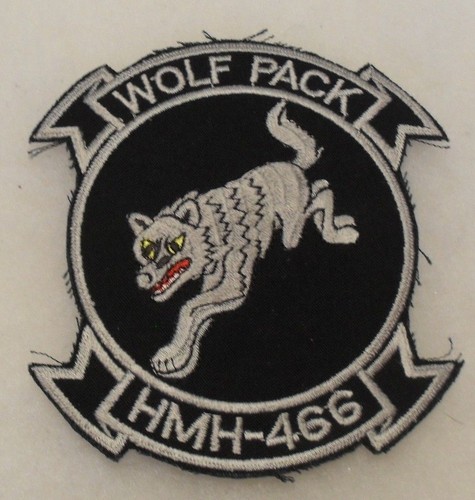 70/80'S USMC "WOLF PACK HMH-466" SQUADRON PATCH EMBROIDERED CE 4 7/8 ...