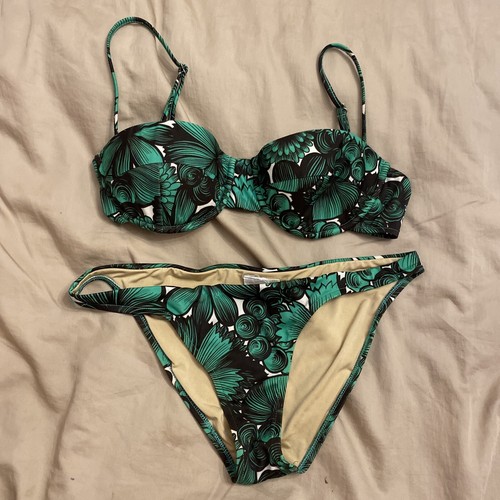 Milly Cabana Size M Tropical Floral Two 2 Piece Bikini Bathing Swim ...