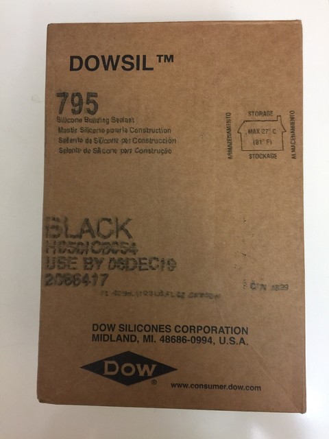 DOWSIL 795 Black SILLICONE BUILDING SEALANT 12 Pc Case. NEW DOWSIL795 ...