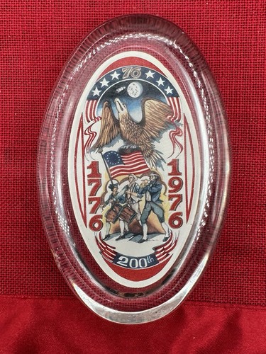 Vintage Patriotic American Eagle Bicentennial Glass Paperweight 🇺🇸 | eBay