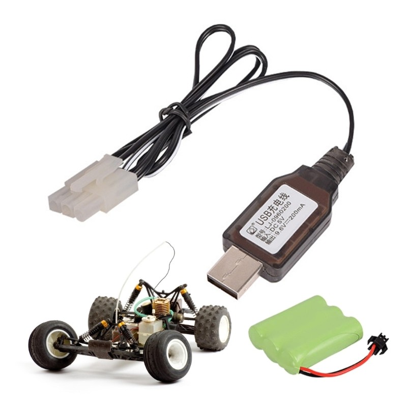 9.6V NiMH Battery Charger Cable USB Compatible For Remotes Control Car ...