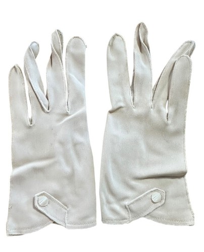 Vintage Women's Everyday Small Wrist Gloves Soft White Small Button | eBay