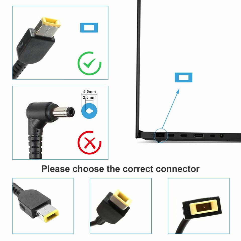 For LENOVO ThinkPad T T470s T570 T470 T460 T550 AC Charger Power ...