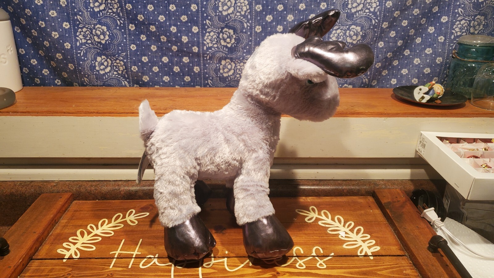 BUILD A BEAR Gray Gust Moose Plush Reindeer Silver Hooves Stuffed ...