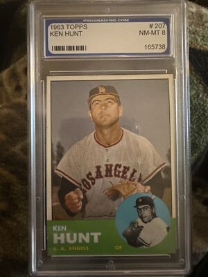 1963 Topps Ken Hunt LA Angels card #207 PGS 8 | eBay