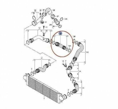 Turbo- Ladeluftschlauch für VW T5 Transporter V Multivan V 1.9TDI ...