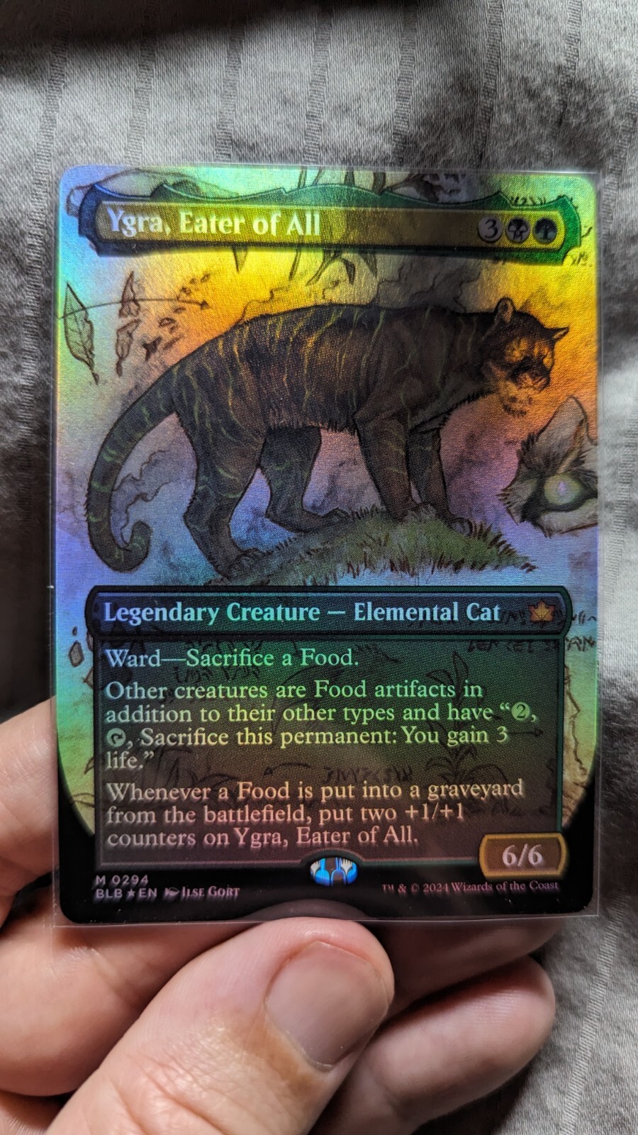 1x Ygra, Eater Of All Borderless FOIL NM - BLB Magic MTG Cat x1 | eBay