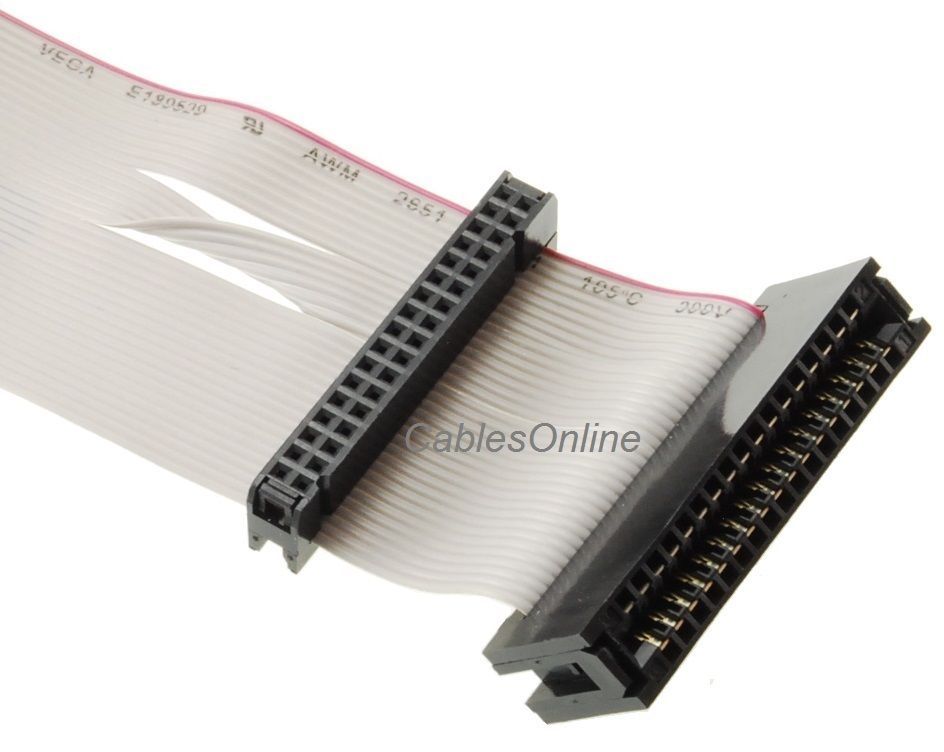 24" Universal 34-Pin Floppy Drive Ribbon Cable for 3.5" and/or 5.25 ...