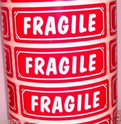 250 BIG 1x3 FRAGILE LABEL STICKER | eBay