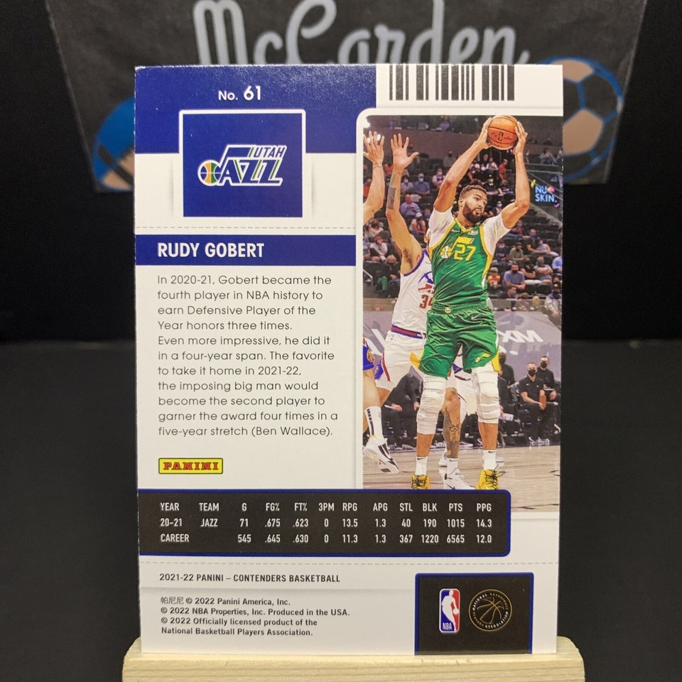 2021-22 Panini Contenders Season Ticket Rudy Gobert #61 Utah Jazz | eBay