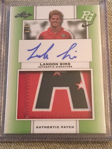 LANDON SIMS 2018 Leaf PERFECT GAME Autograph JERSEY PATCH #6/8 MISS ST ...