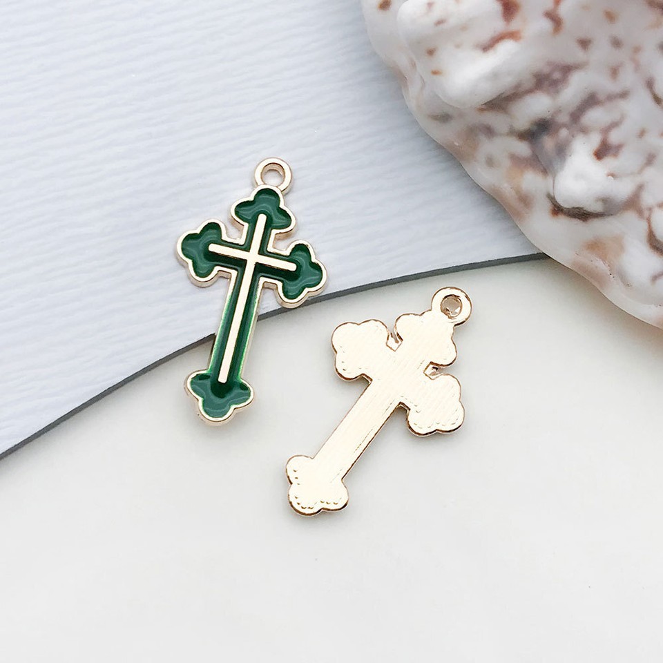 10pcs green Enamel Charms Pendant For DIY Jewelry Making Handmade 30 ...