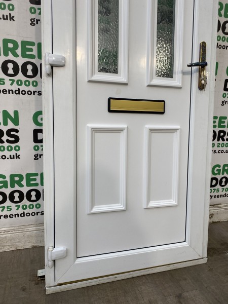 UPVC FRONT DOOR PVCU WHITE EXTERNAL EXTERIOR DOUBLE GLAZED DISTORTED ...