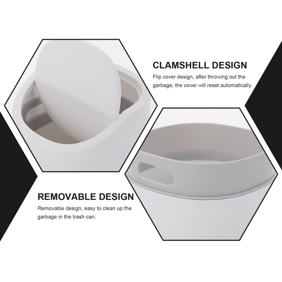 1pc Useful Household Trash Can Desktop Waste Container Lid Mini Trash ...