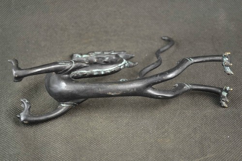 Exquisite Bronze Carve Upside-down Lifelike Dragon Rare Lucky ...