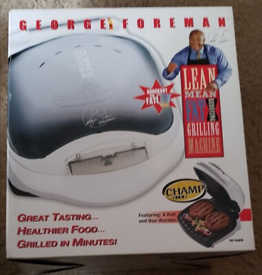 George Foreman Lean Mean Fat Grilling Machine GR10ABW White Family Size ...