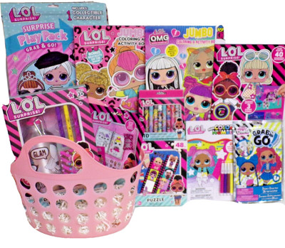 NEW LOL SURPRISE EASTER GIFT BASKET BOOK TOY LOT PLAY PACK ART PLAY SET ...