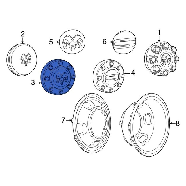 For Ram 2500 2011-2013 Ram XY18PAKAD Wheel Cap for sale online | eBay