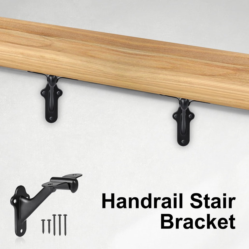 RealPlus 12 Handrail Bracket, 3" Staircase Hand Rail Brackets for Stair ...