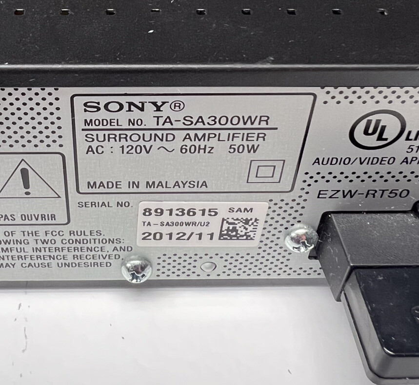 Sony TA-SA300WR Surround Sound Amplifier with Sony EZW-RT50 Transceiver ...
