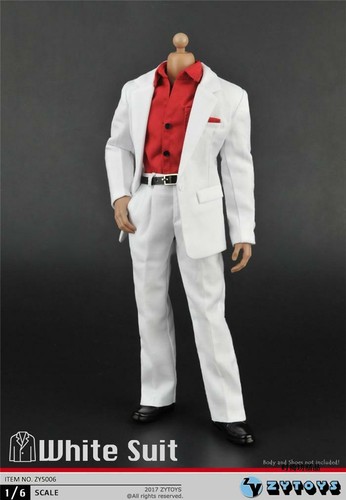 ZYTOYS ZY5006 1/6 Men's White Suit Clothes For 12inch Male HT Action ...