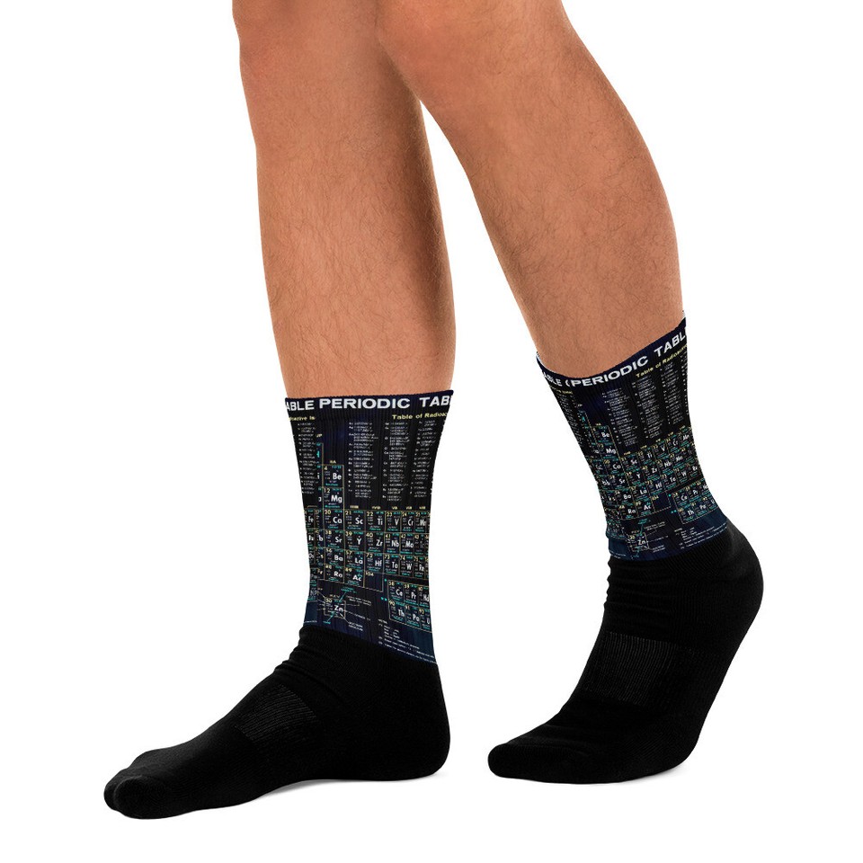 Periodic Table Of The Elements Vintage Chart Black Socks | eBay
