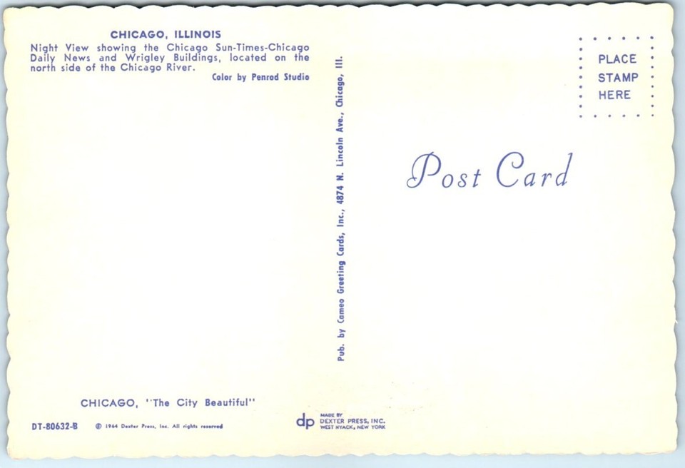 Postcard Sun Times Daily News Wrigley Buildings Chicago Illinois USA | eBay
