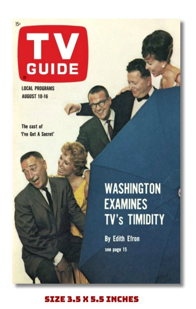 I'VE GOT A SECRET CAST FRIDGE MAGNET 1963 TV GUIDE COVER 3.5 X 5.5 " | eBay