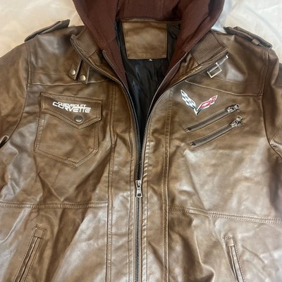 Vintage Chevrolet Corvette Leather Bomber Jacket Mens Size L | eBay