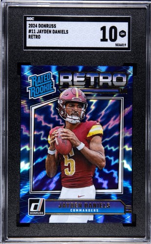 2024 Donruss Jayden Daniels #11 Rated Rookie Retro 10 Gem Mint | eBay