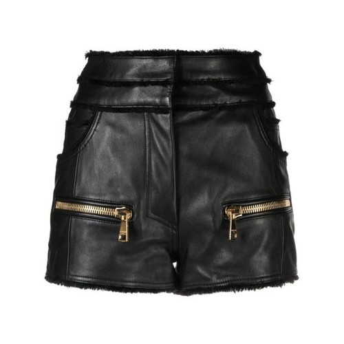 Leather Shorts Women With Full Zip Closer Pure Leather Hand Made Shorts ...