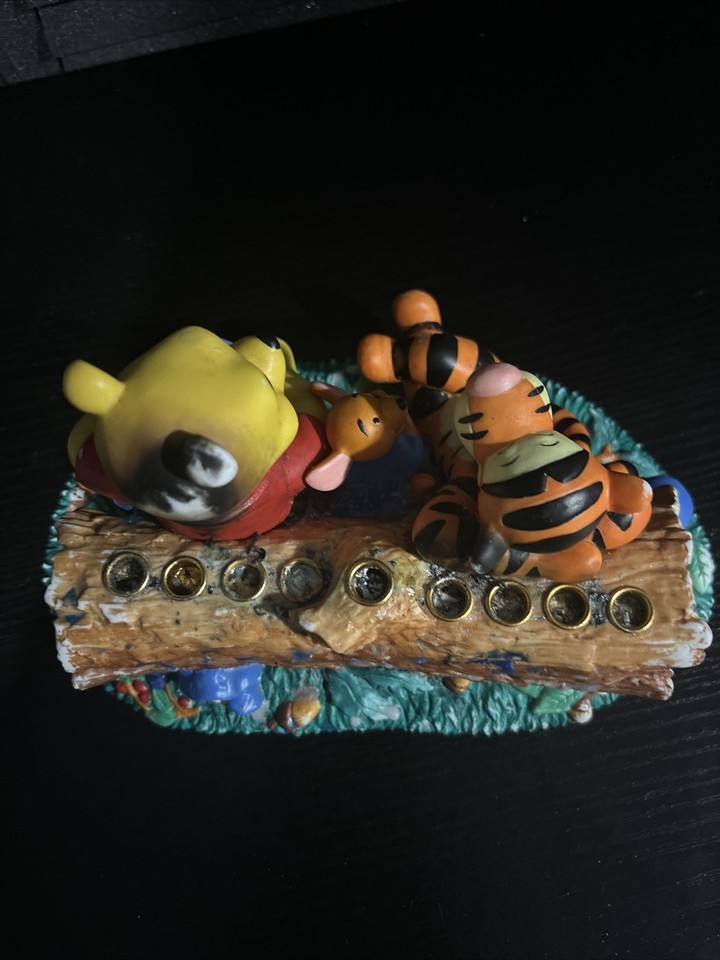 Disney Winnie The Pooh Tigger Roo Leaning On Log Menorah Hanukkah ...