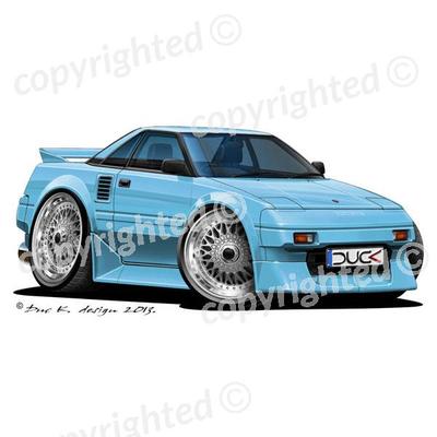 To Fit Toyota MR2 MK1 - Vinyl Wall Art Sticker - Blue | eBay