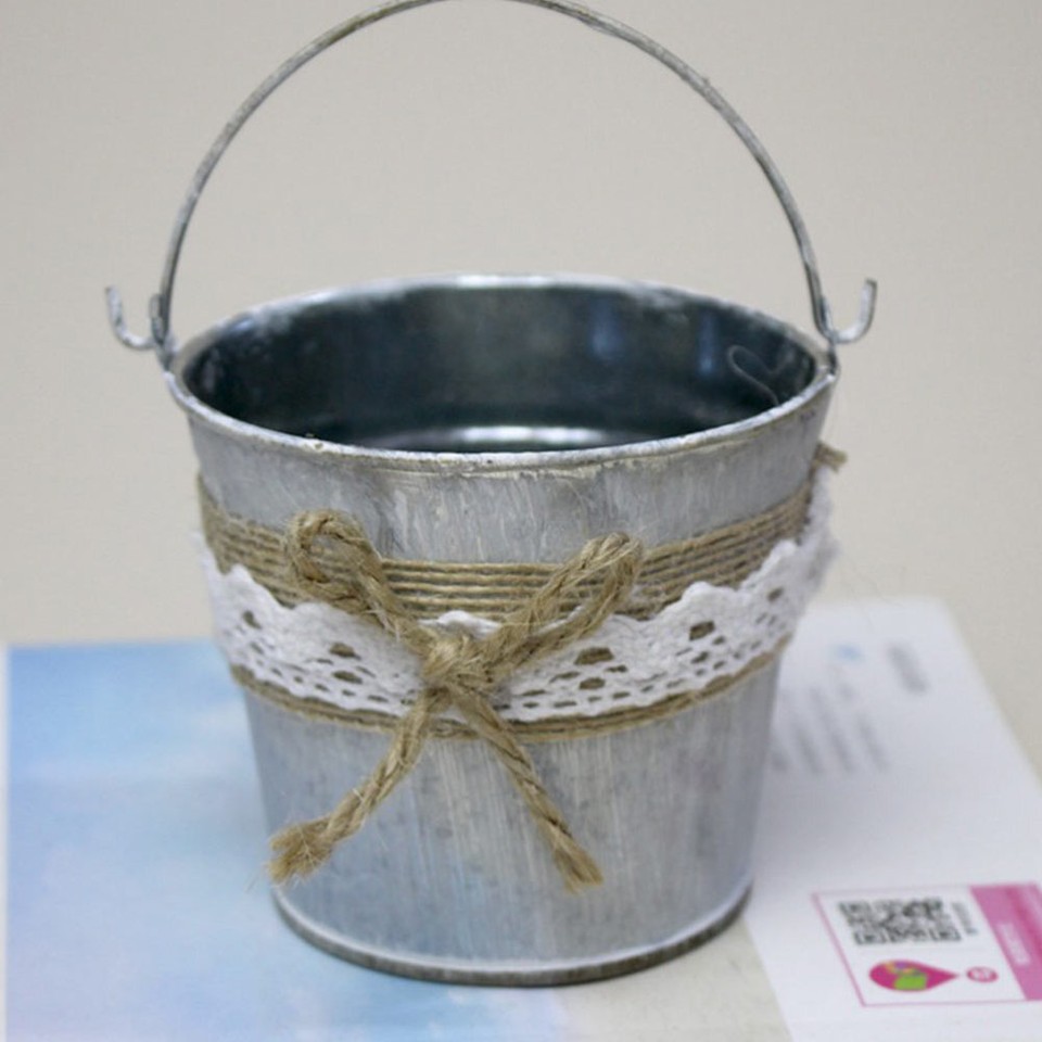 3 Pieces Tin Flower Bucket Pot Landscaping Chic Buckets | eBay