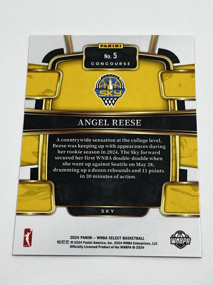 2024 Panini Select Angel Reese Concourse Base Rookie Card -#5 Chicago ...