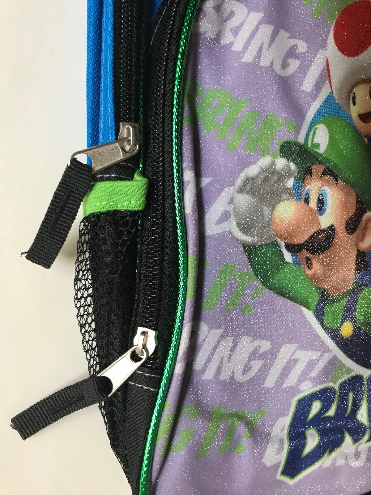 Backpack 16" Mariokart Wii DS Mario Bros School Bag NWT Blue Bring It ...