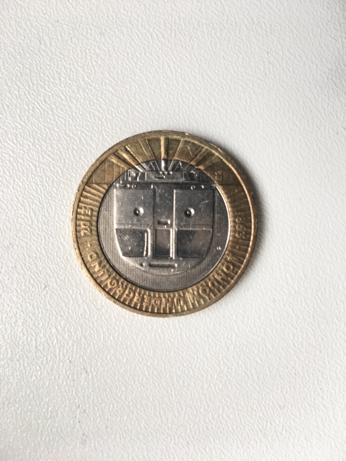 London Underground 2 pound coin rare item (MINTING ERROR) Used 1863 ...